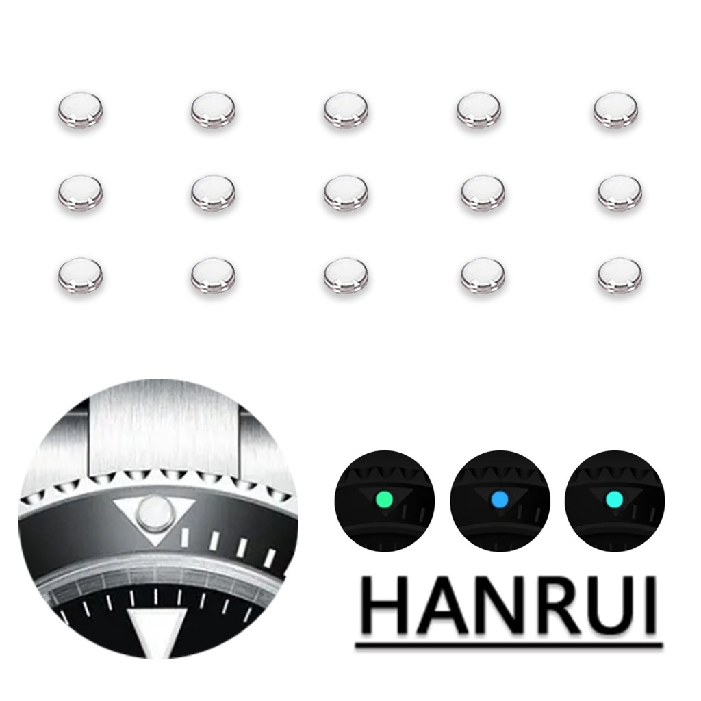 ลูกปัดสีขาวสีฟ ้ าสีเขียวส ่ องสว ่ าง Pip นาฬิกา Bezel ใส ่ 12 O ...