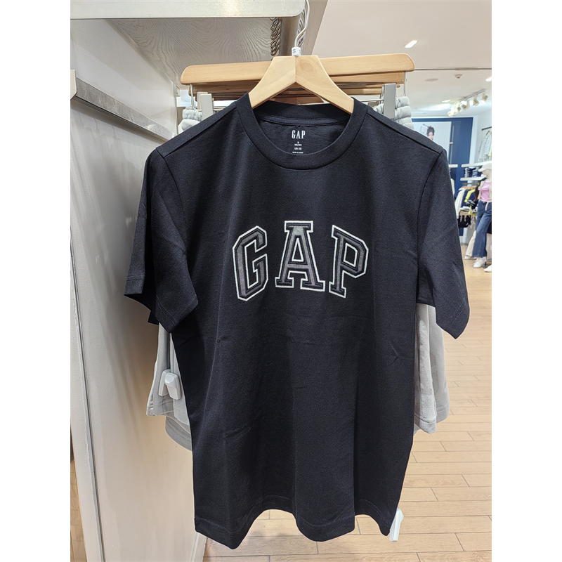 Gap ผู ้ ชายและผู ้ หญิงใหม ่ ผ ้ าฝ ้ ายแท ้ ตัวอักษรโลโก ้ เสื ้ อยืด ...