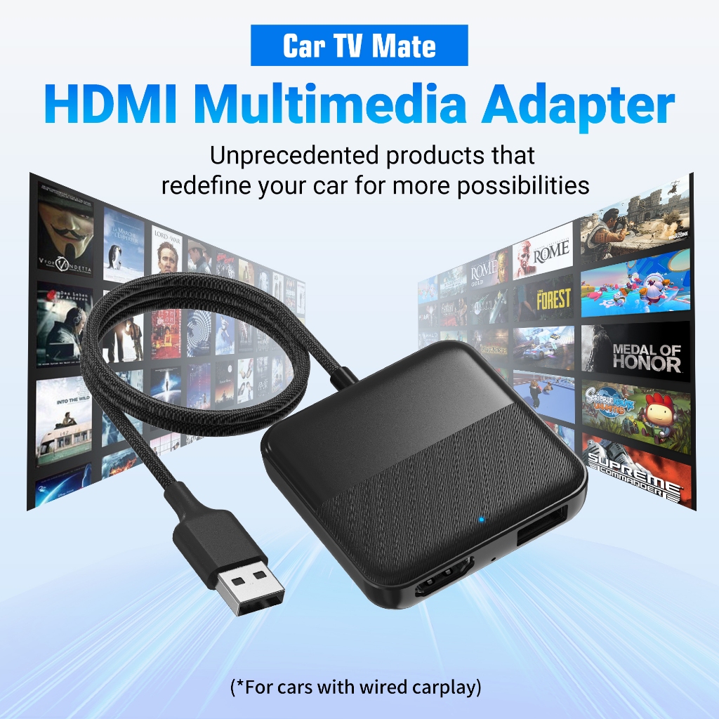 Ca361 Carplay Box Conversion HTMI TV Box Car TV Mate 2K 1080P ความ ...