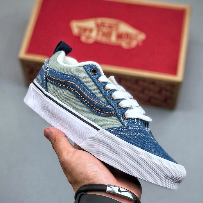 Vans Knu Skool Blue Retro denim สไตล ์ ลําลองหญิงและชาย Low-Top Shoes ...