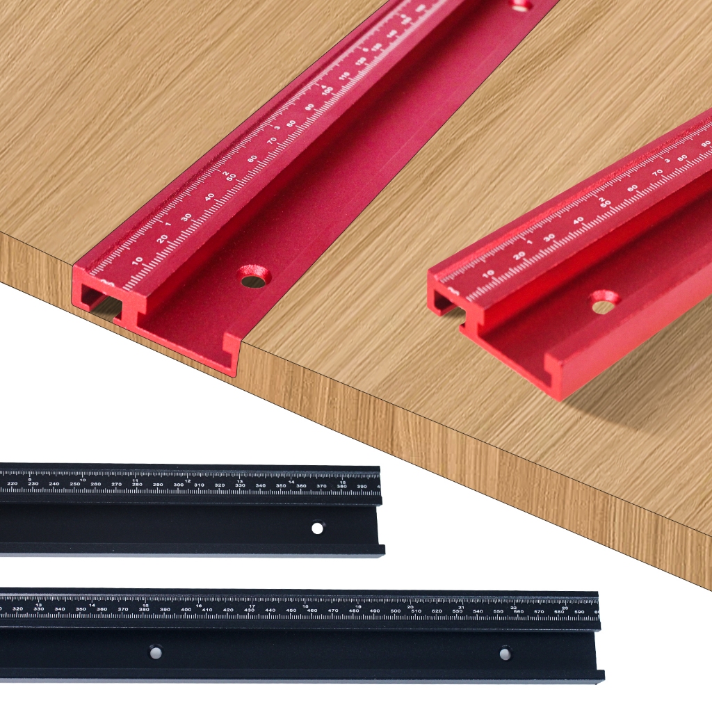 1Pc T-Track 45 Chute with mm/inch Scale Alloy Red T-tracks Slot Miter ...