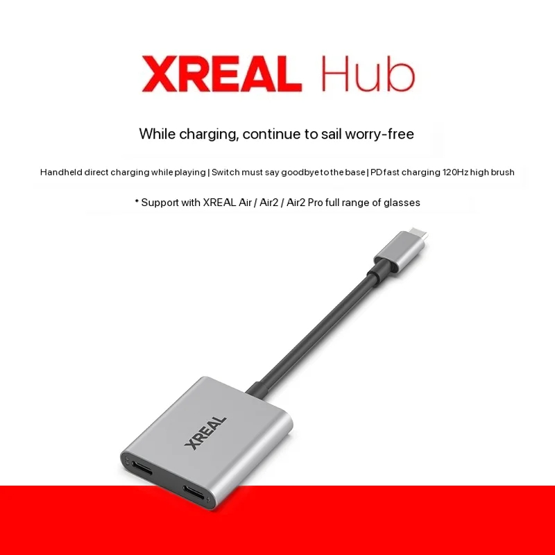 Xreal Hub 120hz 2IN1 USB-C PD Fast Charging Adapter อะแดปเตอร ์ วิดีโอแบบพกพาสําหรับ XREAL AIR ...
