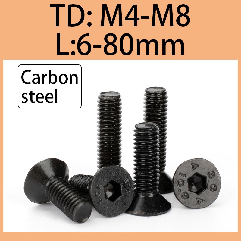 น็อต สกรู หัวจม สกรูหัวจมเตเปอร์ เหล็กแข็ง 10.9 เกลียวมิล หยาบ M4/M5/M6M8 | Shopee Thailand