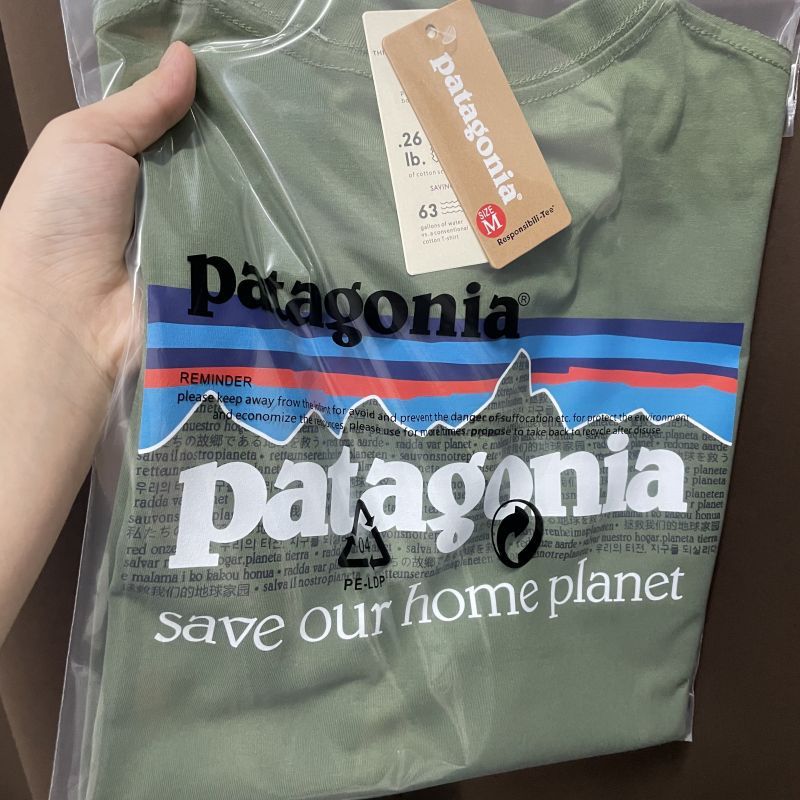 Patagonia Classic Multi Country Letter พิมพ ์ เสื ้ อยืดแขนสั ้ นคอกลม ...