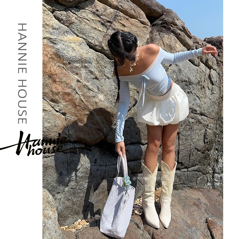 Hannie- กระโปรงสั้น เอวสูง สําหรับผู้หญิง | Shopee Thailand