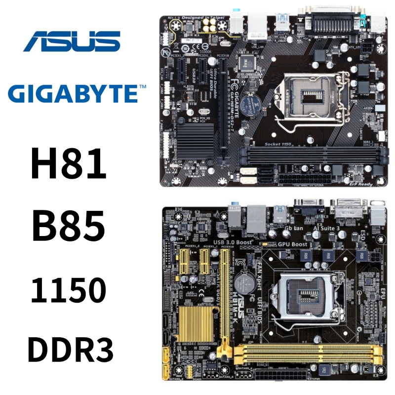Asus Gigabyte มือที่สอง LGA-1150-Pin H81 Z87 Z97 B85m เดสก์ท็อป DDR3 ...