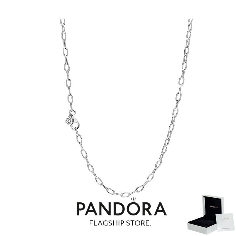 100% PANDORA S925 จี้สร้อยข้อมือเครื่องประดับเงินแท้ Link Chain ...