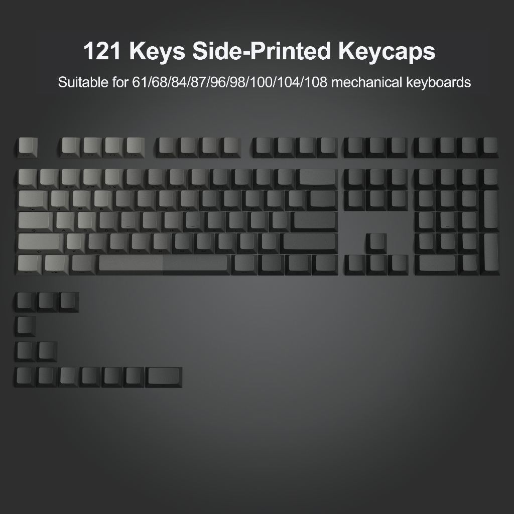 Voier 121 KEYS KEYCAPS DOUBLE SHOT PBT KEY CAP ด้านข้างพิมพ์ SHINE ...