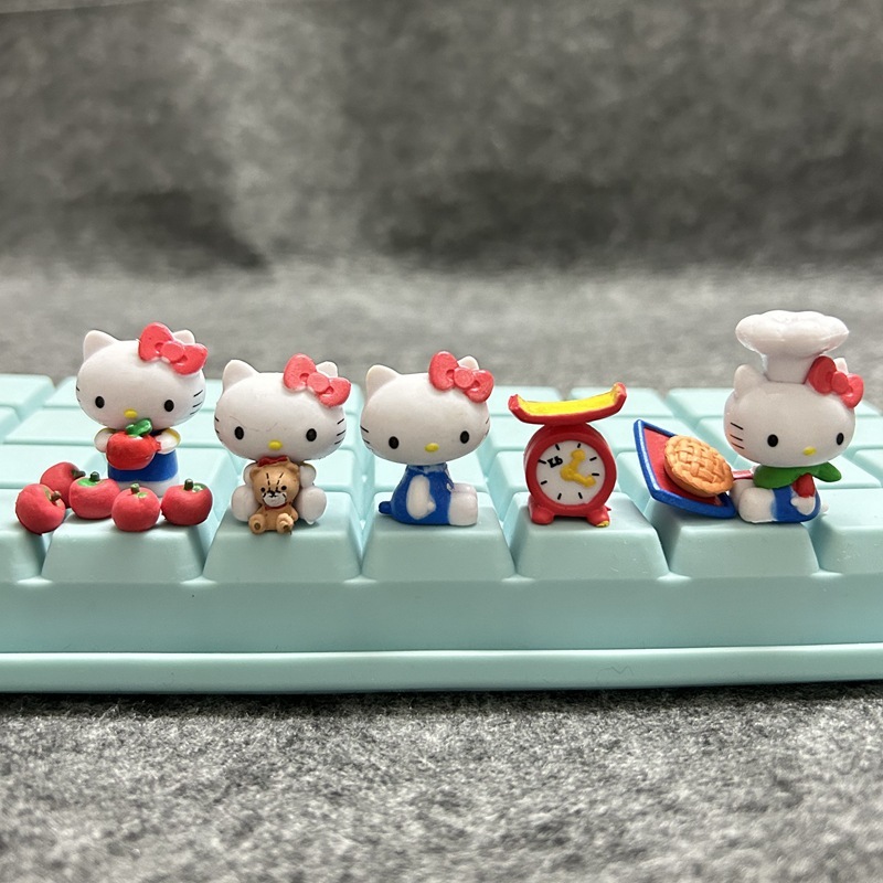 4 ชิ้น/เซ็ต My Melody อะนิเมะรูป Hello Kitty Cook Apple รุ่น Q DIY PVC ...