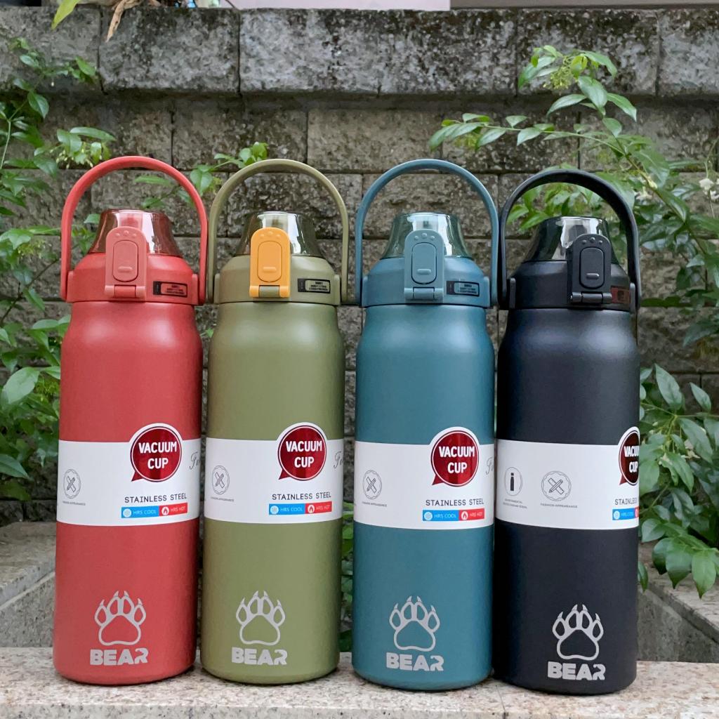 【COD】 BEAR ขวดน้ำดื่มสแตนเลส 316 ความจุขนาดใหญ่ 1700ml/60oz (มีหลอด) มี ...