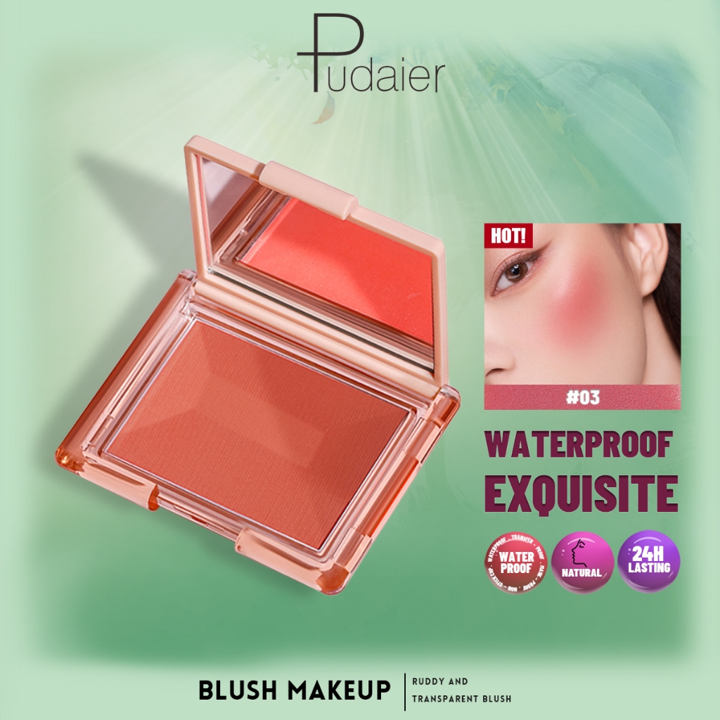 Pudaier Powder Blush Pink Eye Shadow Natural Nude Makeup Color Blusher ...