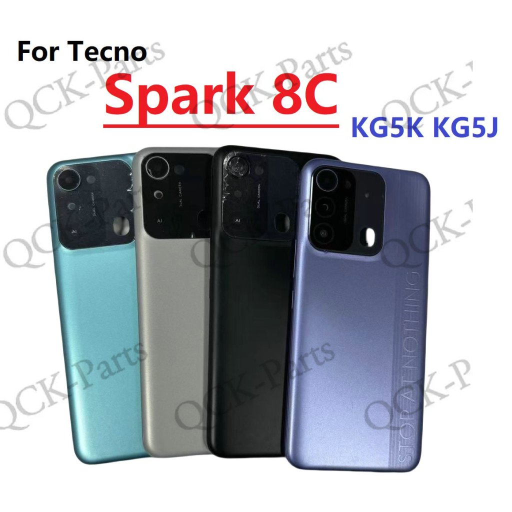 ฝาหลังแบตเตอรี่สําหรับ Tecno Spark 8C KG5K KG5J ด้านหลัง Doo กรณีเลนส์ ...
