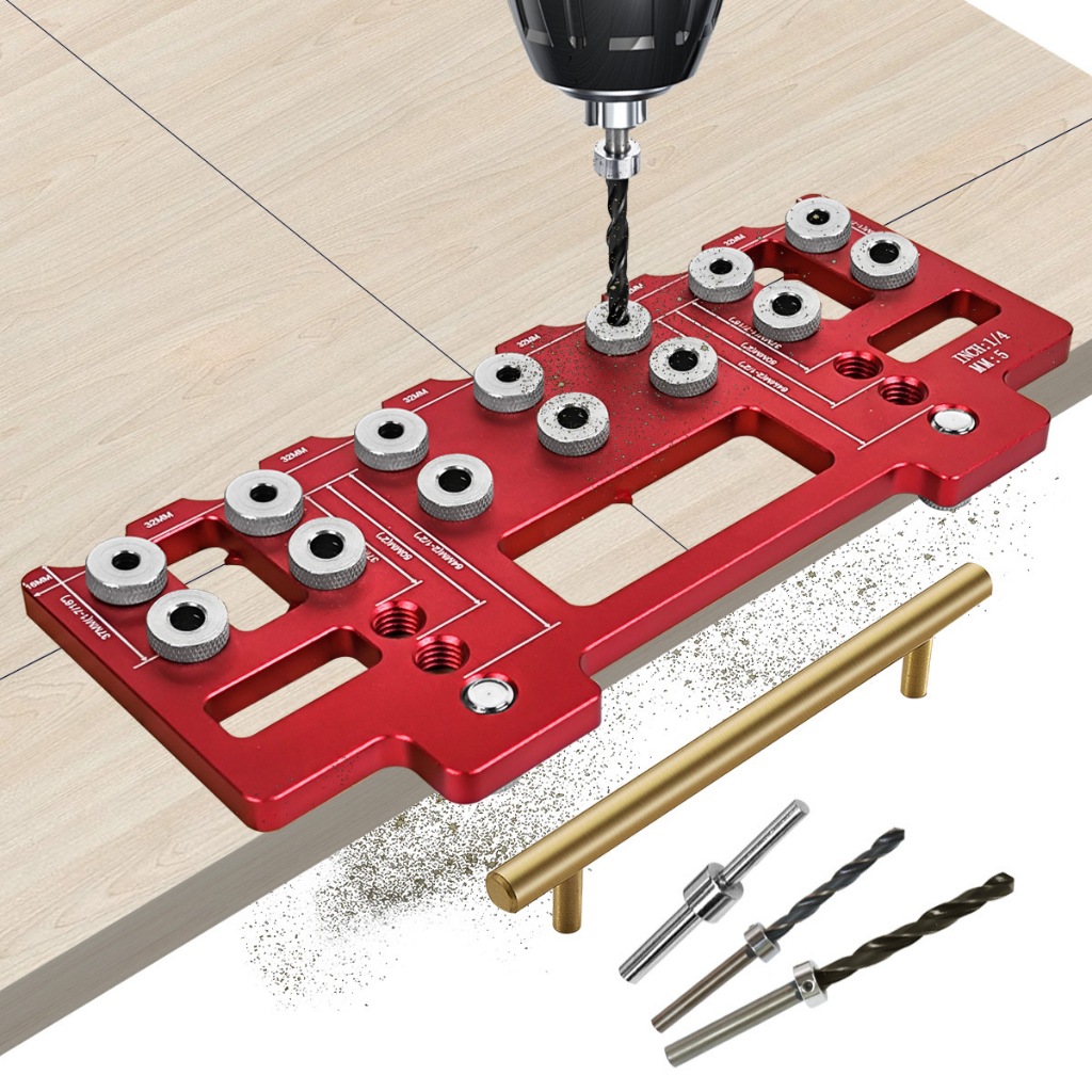 Shelf-Pin Jig for 1/4'',5mm,6mm Shelf Pins-Aluminum Alloy Shelf Pin ...