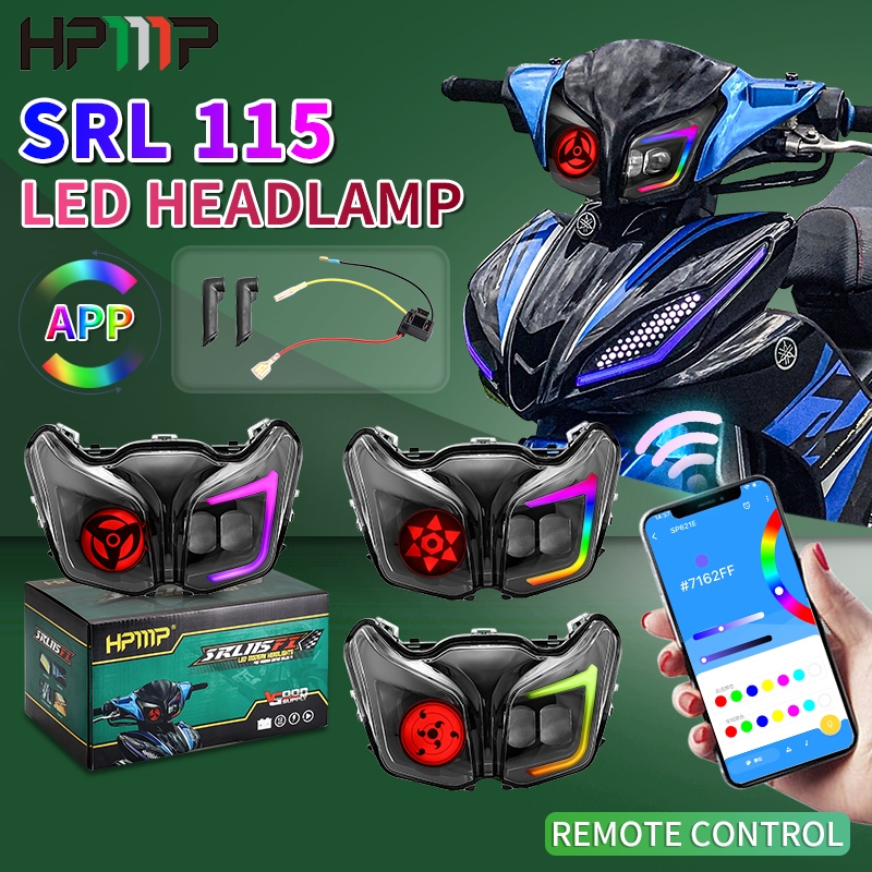 Srl 115FI LAMPU DEPAN LED HEADLAMP RGB APP รีโมทคอนโทรล NARUTO SINGLE DEVIL EYES BLUETOOTH ...