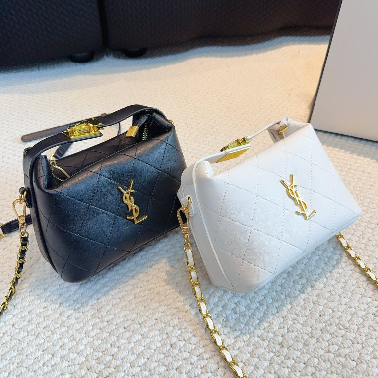 Saint Laurent YSL Retro แฟชั่นกล่องอาหารกลางวันกระเป๋าขนาดใหญ่ความจุ ...