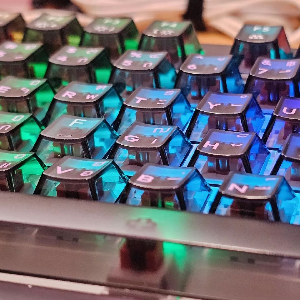 Keycap ใส ภาษาไทย สีดำ 152 Key Full Set, Custom Cherry Profile Keycaps ...
