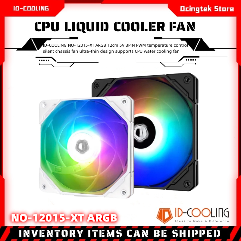 ID-COOLING NO-12015-XT Slim ARGB 12cm 5V 3PIN PWM temperature control silent chassis fan ultra ...