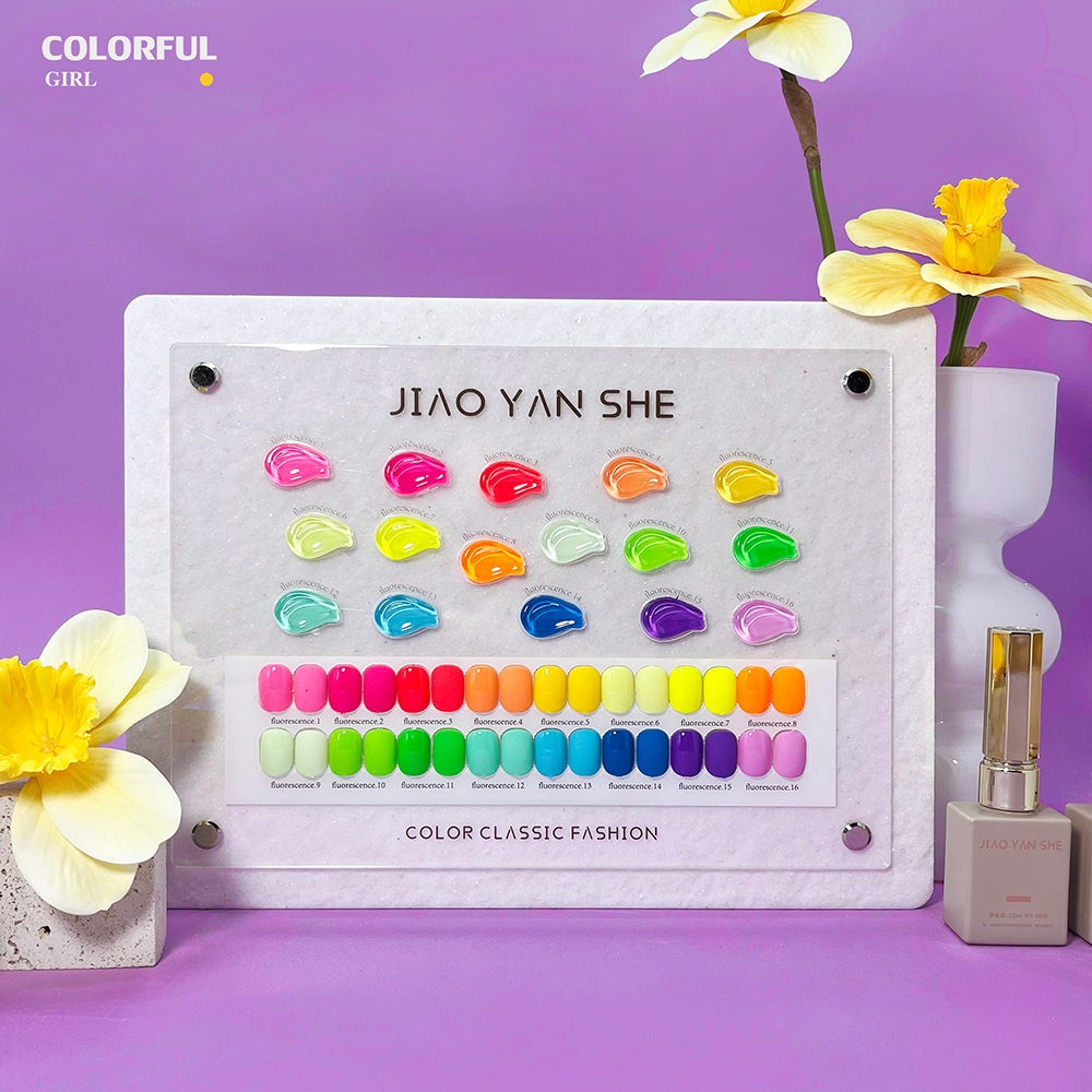 【พร้อมส่ง】 JYS 16 สี (JIAO YAN SHE) สีเจล นีออน 16สี แถมชาทสีฟร ...