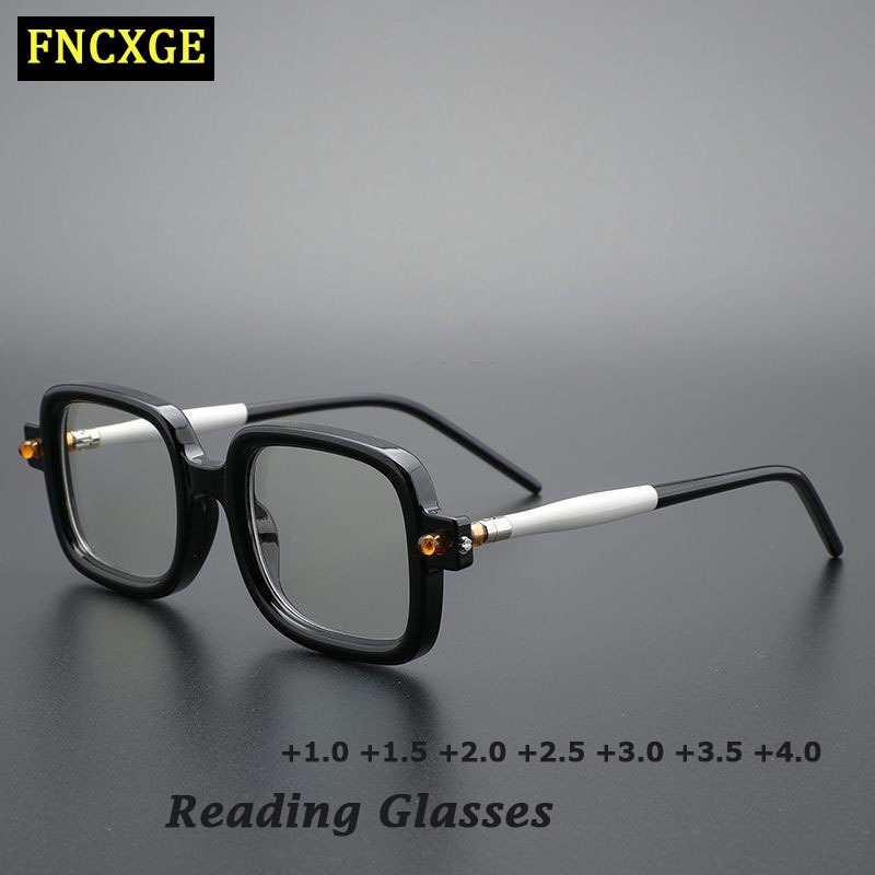 คุณภาพดีFNCXGE แว่นตาอ่านหนังสือเกรด + 100 ~ + 400 ผู้หญิงเกาหลีสไตล์ Retro Anti Blue Light ...