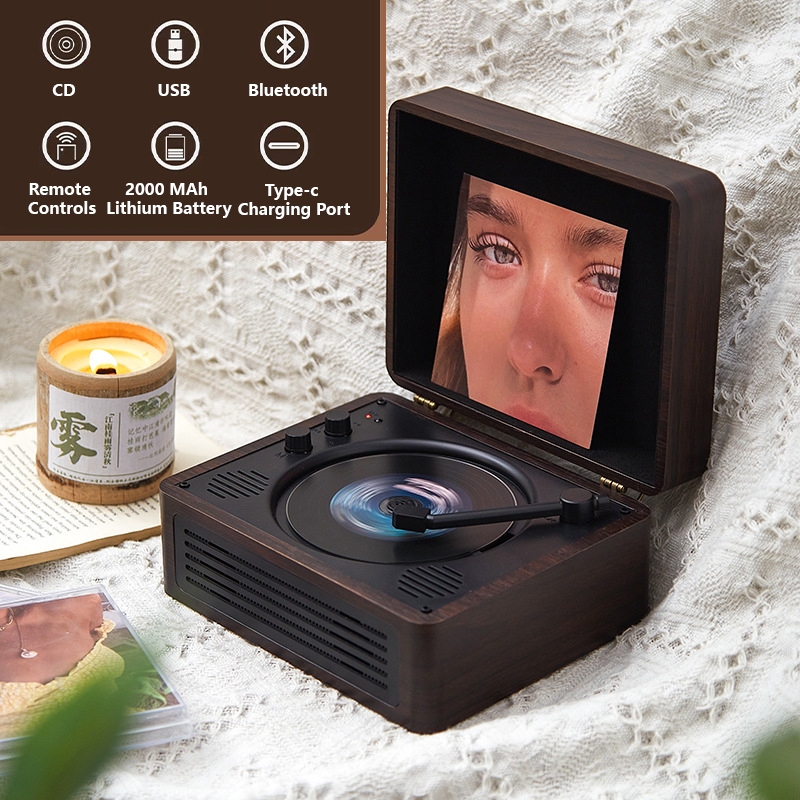 Middix CD/DVD Player พร้อมลําโพงสําหรับ Kpop Retro บลูทูธสเตอริโอ ...