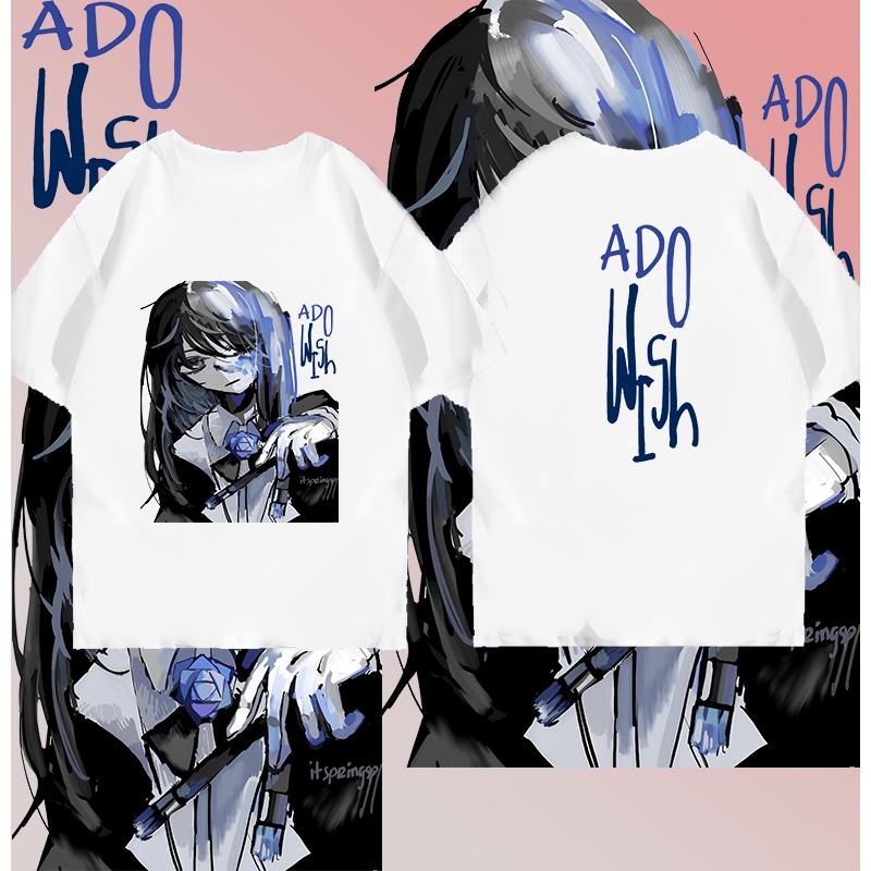 พิมพ์ผ้าฝ้าย ADO Wish ADO Wish World Tour Concert สีขาวและสีดำ S-5XL ...
