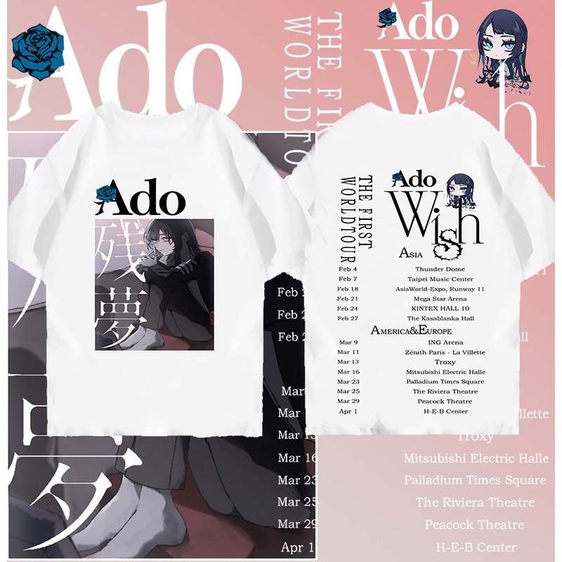 ADO Wish เสื้อยืด World Tour ครั้งแรก ผ้าฝ้ายระบายอากาศ พิมพ์ผ้าฝ้าย ...
