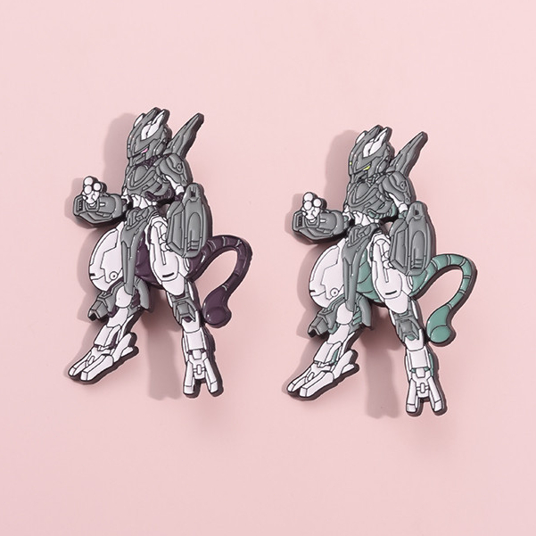 อะนิเมะ Mewtwo Monsters เข็มกลัด Pins การ์ตูนเกมเข็มกลัดป้ายโลหะกระเป๋า ...