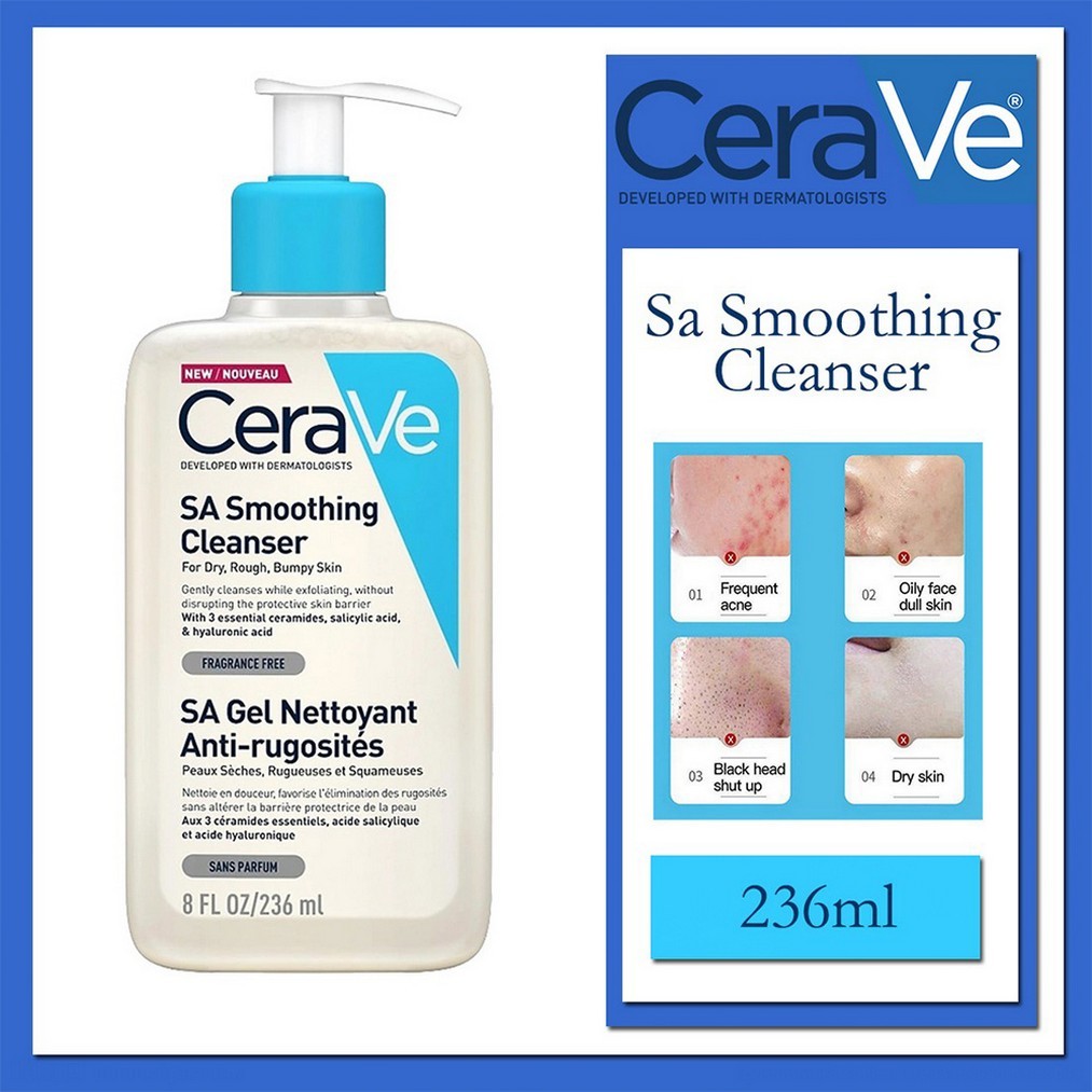Cerave SA Smoothing Cleanser 473ml/236ml | Shopee Thailand