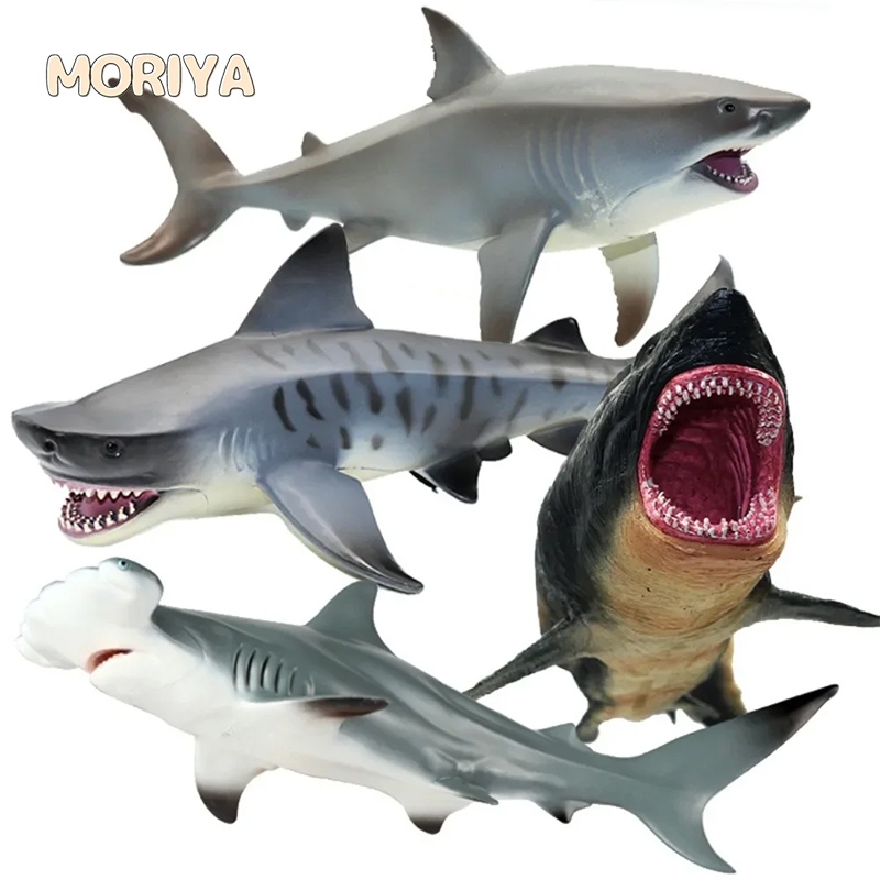A0380 เด็กจําลอง Marine Life สัตว์รุ่น Tiger Shark Great White Shark ...