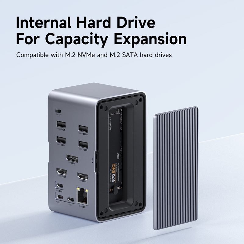 Hagibis Dual USB C Docking Station Triple Monitor ไฟ LED Strip USB-C ...