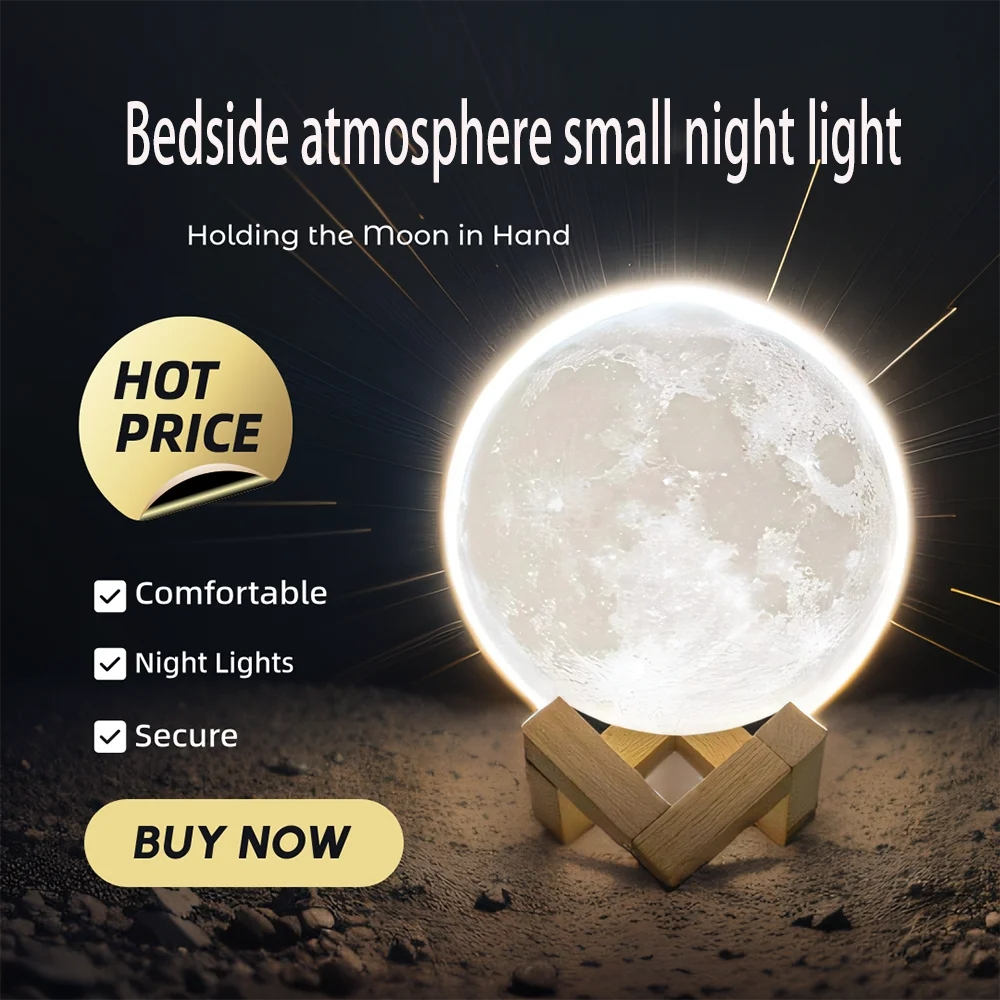 จัดหาเฉพาะจุดLED Moon Lamp Night Light แบตเตอรี่ขับเคลื่อนพร้อมขาตั้ง ...