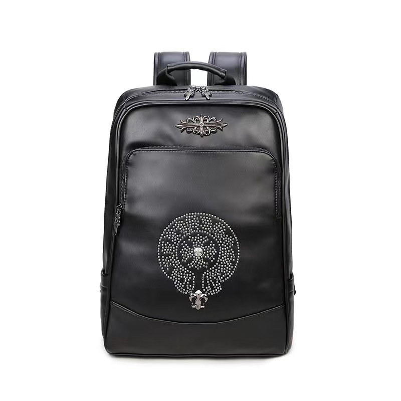 Chrome Hearts Backpack/กระเป ๋ าเป ้ สะพายหลังผู ้ ชาย/Rivet pu Travel ...