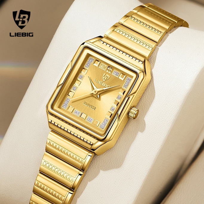 LIEBIG นาฬิกาผู้หญิง/นาฬิกาคู่ นาฬิกาสีทอง 100% เมตร แฟชั่น กันน้ำ ...