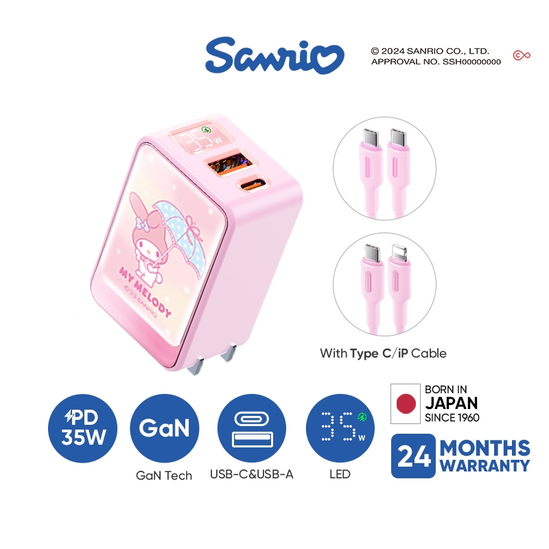 Sanrio Melody Fast Charger ชาร์จเร็ว 35W GaN USB Type C PD3.0 LED ...