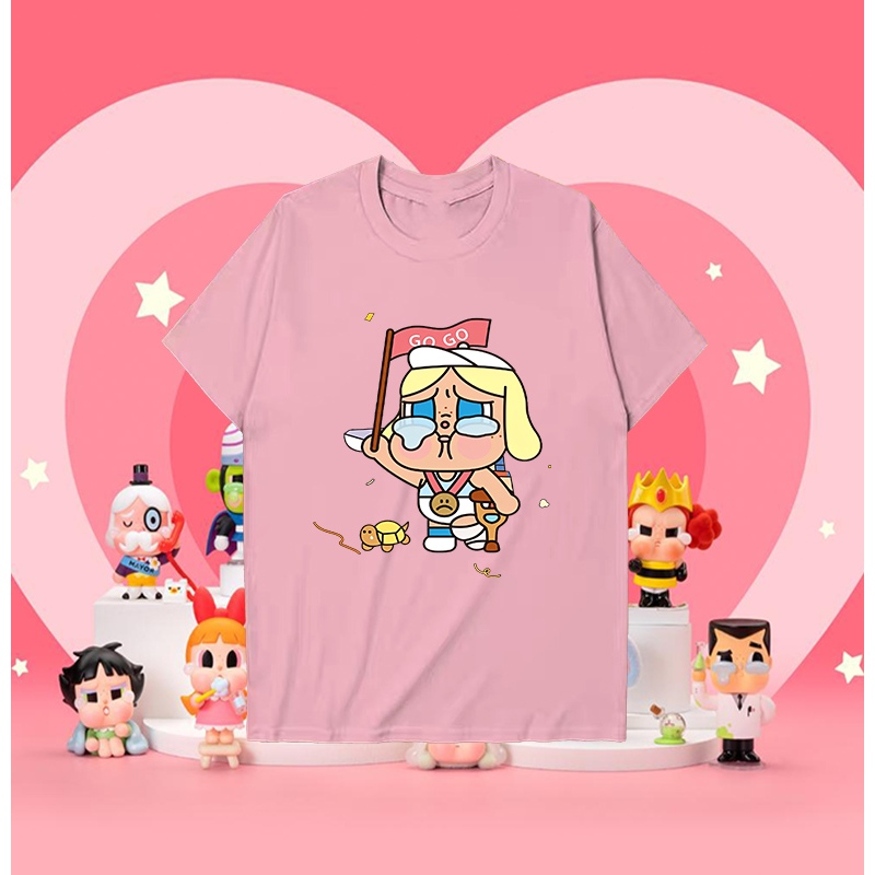 Crybaby x The Powerpuff GirlsยอดนิยมIp Pop Mart Crybaby เสื้อยืดผ้าฝ้าย ...