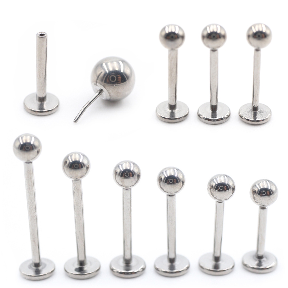 Alisouy 1 ชิ้น Threadless Titanium Ball Anodized Labret Lip Stud แหวนหู ...