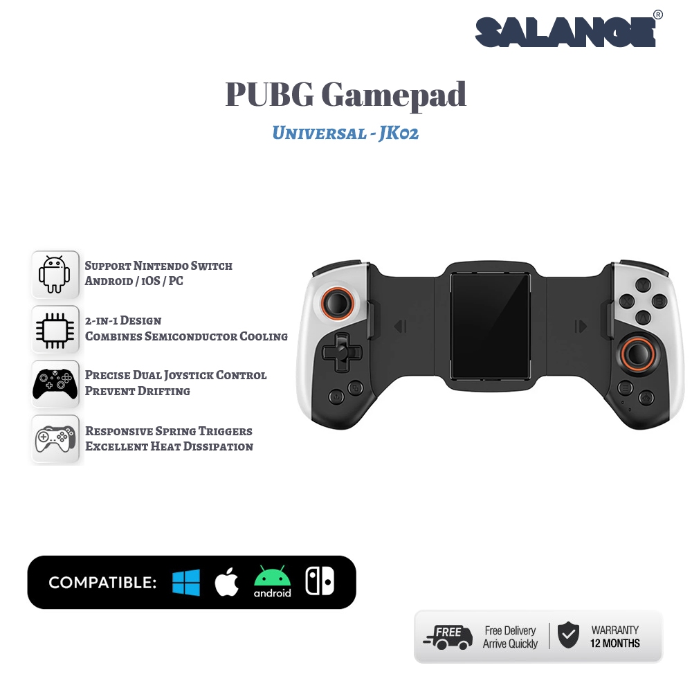 Salange JK02 เกมแพดบลูทูธไร้สาย PUBG ตัวควบคุมมือถือพร้อมพัดลมระบายความร้อนสำหรับ IOS/สวิตช์ ...