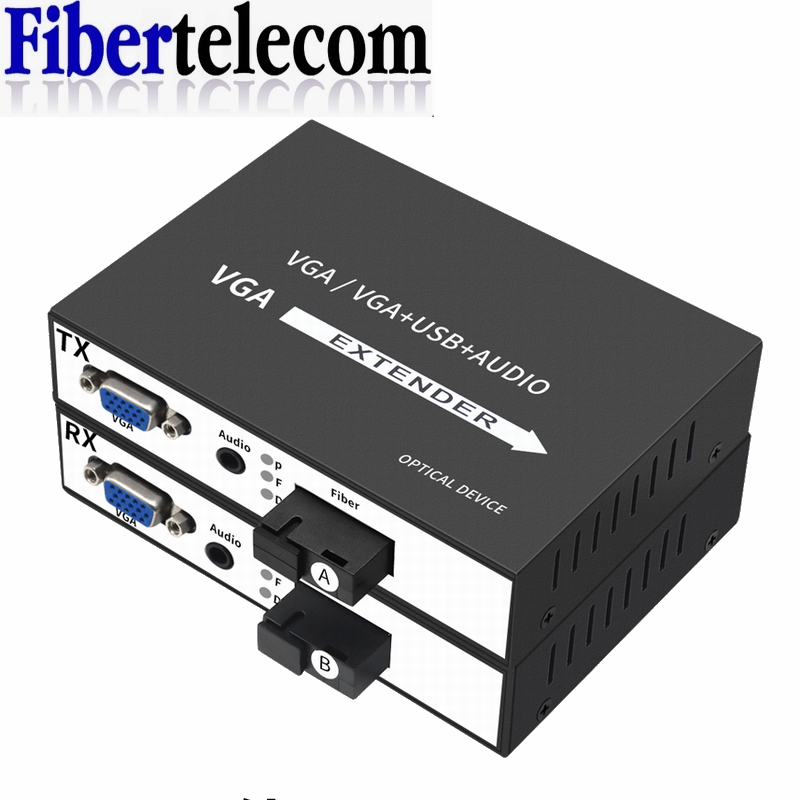 ตัวแปลง VGA เป็นไฟเบอร์ออปติก 1080P VGA Fiber Optic Video Extender KVM ...