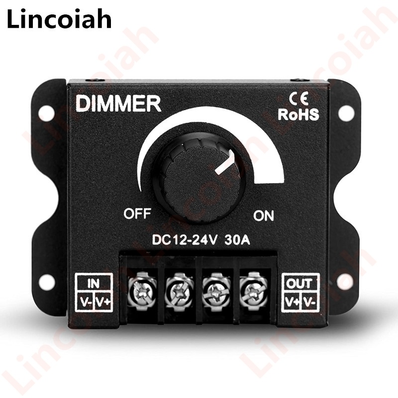 Dc 12V-24V LED Dimmer Switch 30A 360W แรงดันไฟฟ ้ าควบคุมปรับสําหรับ 5050 LED Strip Light โคมไฟ ...