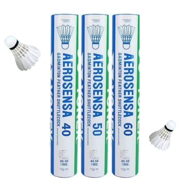 ลูกขนไก่แบดมินตัน AS50 AS40/60 ลูกแบดมินตัน 12 ชิ้น Goose Feather ...