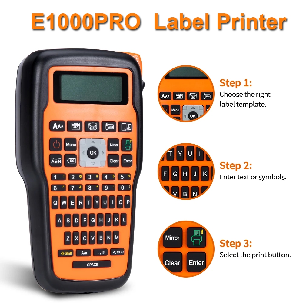 E1000 PRO Tube Label Printer Maker E1000PRO อุตสาหกรรมสติกเกอร์การพิมพ์สําหรับหลอด/ยืดหยุ่นสาย ...
