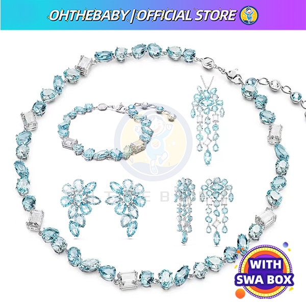 Swarovski Blue Gema Jewelry Series สร ้ อยคออัญมณีสีฟ ้ า ต ่ างหู ...