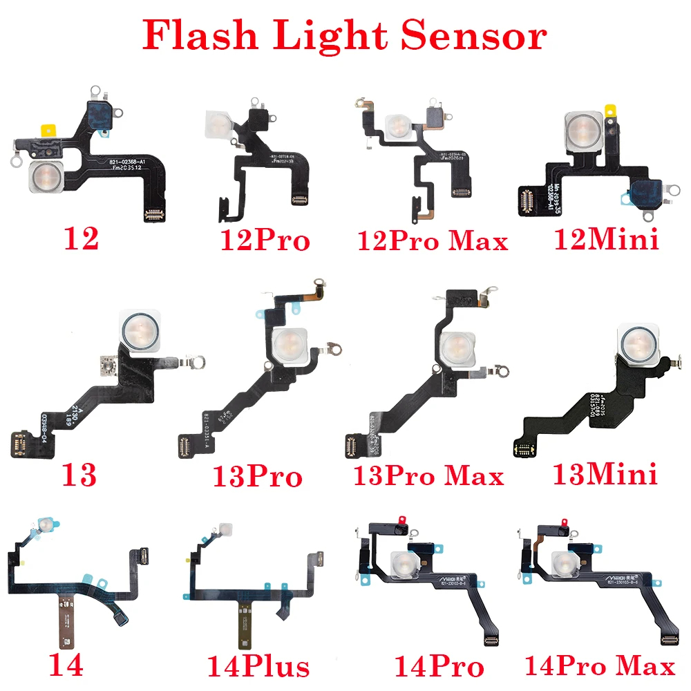 Led Flash Light Sensor Flex Cable สําหรับ iPhone 12 13 14 Pro Max Mini Plus ระยะทาง Ambient ...