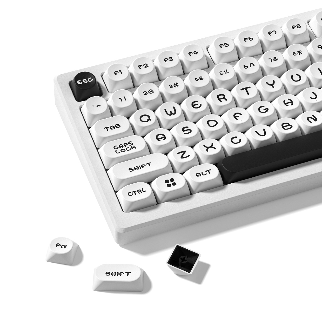 Voier MOA โปรไฟล์ 130 คีย์ Keycaps BOW WOB Double Shot PBT Key Cap ...