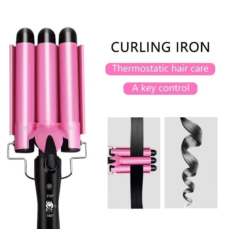 22-25 มม. Triple Barrel Hair Waver - Wave Curling Iron สําหรับคลื่นชาย ...