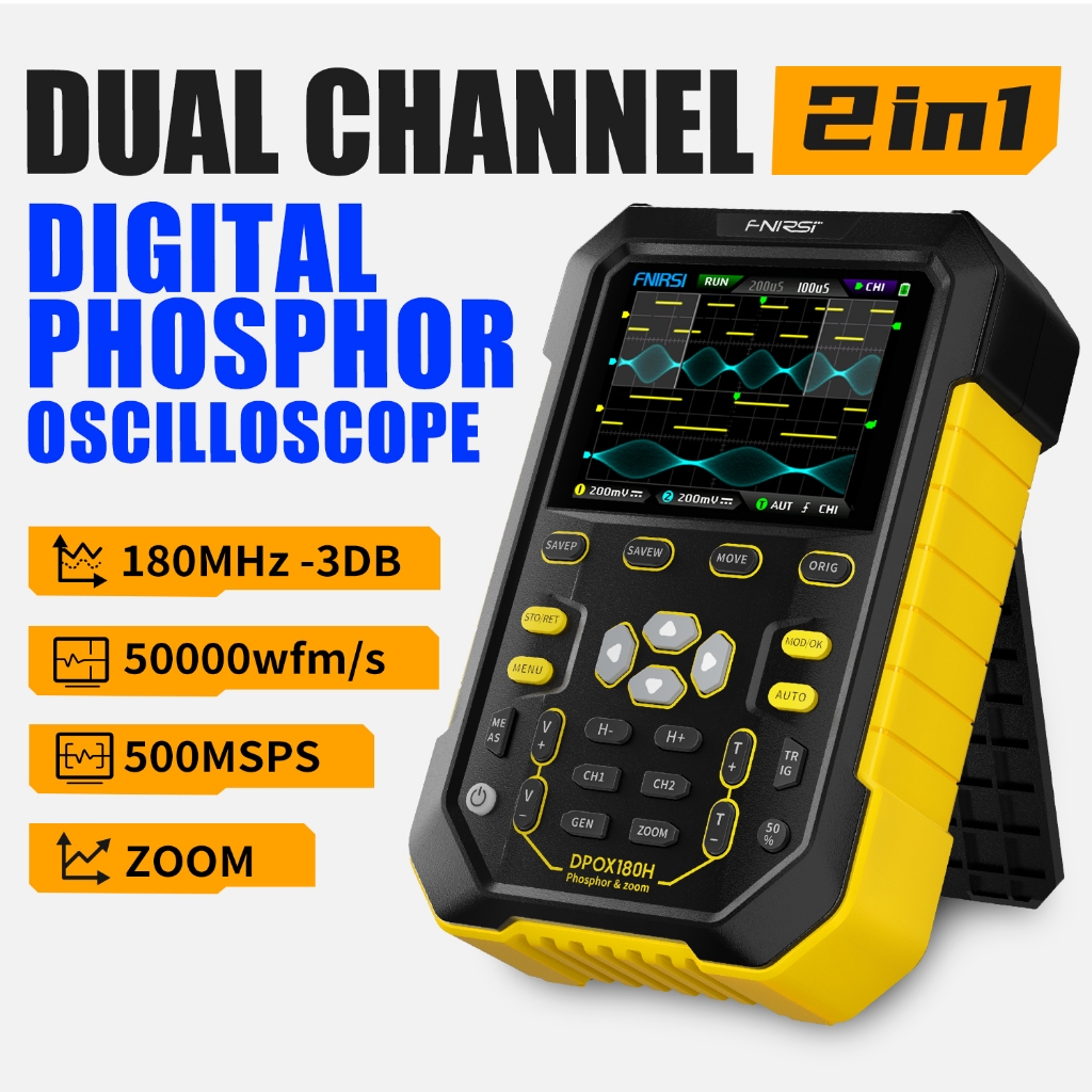 Fnirsi DPOX180H Dual Channel มือถือดิจิตอล Oscilloscope 180MHz-3DB 2 In 1 ฟังก ์ ชั ่ นเครื ่ อง ...