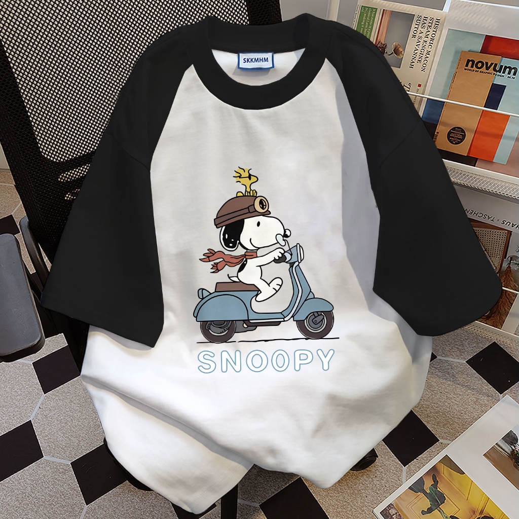เสื้อSnoopy TIHIK เสื้อทูโทน ผ้าคอตตอน100 เสื้อยืด น่ารัก มินอมอล T0657 ...