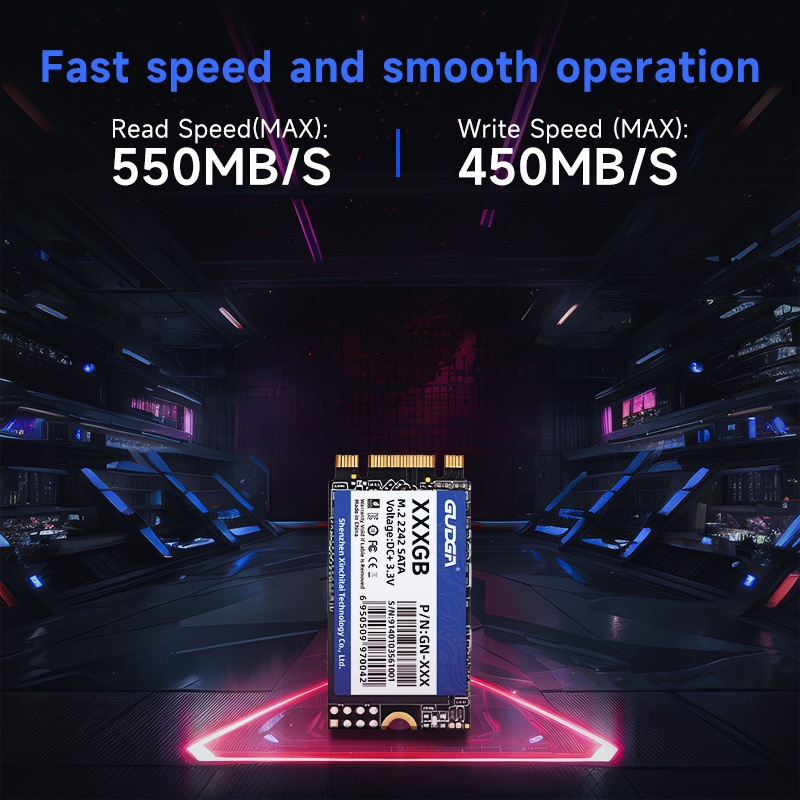 Gudga SSD M2 SATA 22X42 มม.M.2 NGFF SATA SSD 64GB 128GB 256GB 512GB ภายใน Solid Hard State Drive ...
