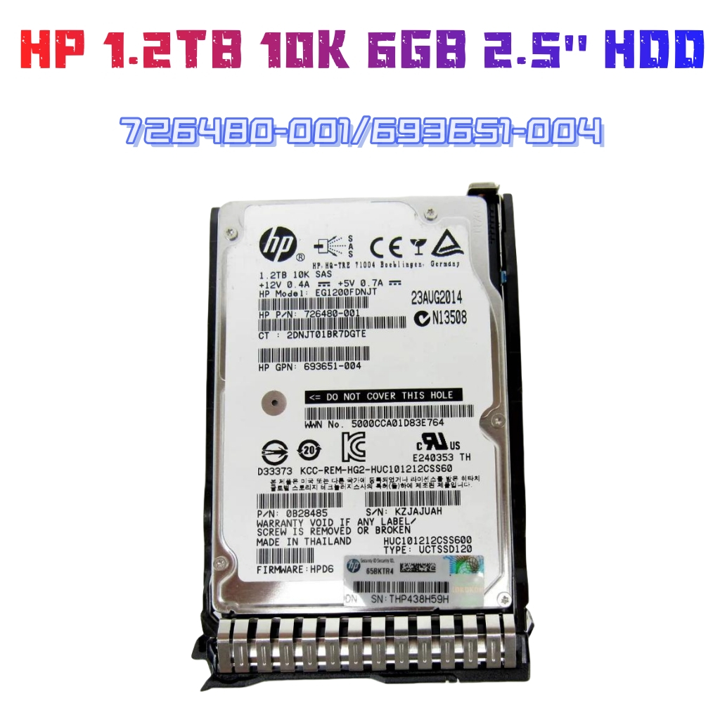 สําหรับ SERVER HP 1.2TB 10K 2.5 SAS HDD GEN9 ฮาร์ดไดรฟ์ 726480-001 ...