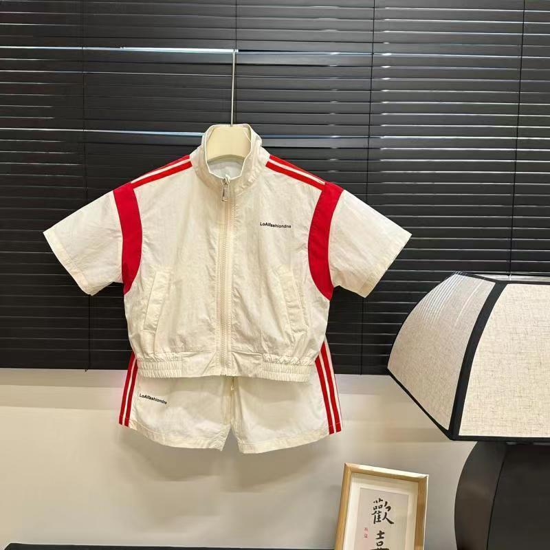 สไตล์เกาหลีเสื้อผ้าลายทางสไตล์เกาหลีแฟชั่นฤดูร้อนเหมาะสำหรับเด็กชายสอง ...